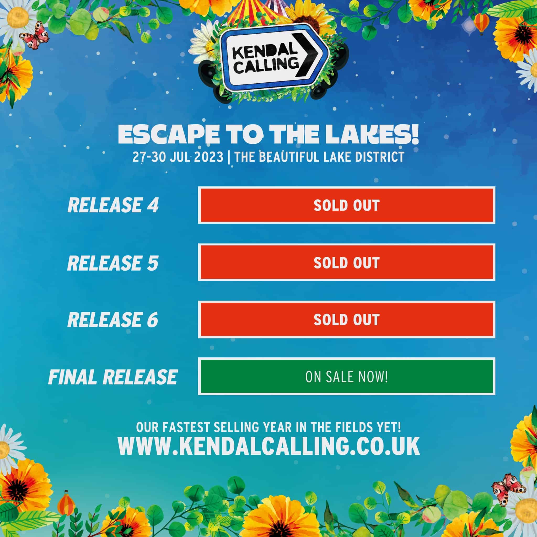 Kendal Calling 2023 – 90% of tickets sold – The Last Remaining Tickets ...