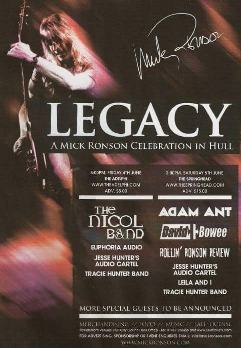 Mick Ronson tribute set for Hull - Soundsphere magazine