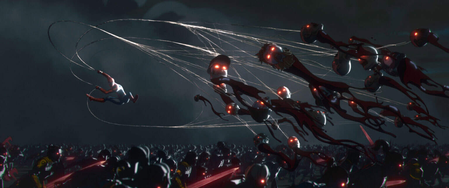 Hudson Thames as Peter Parker/Spider-Man in Marvel Zombies. Credit ...