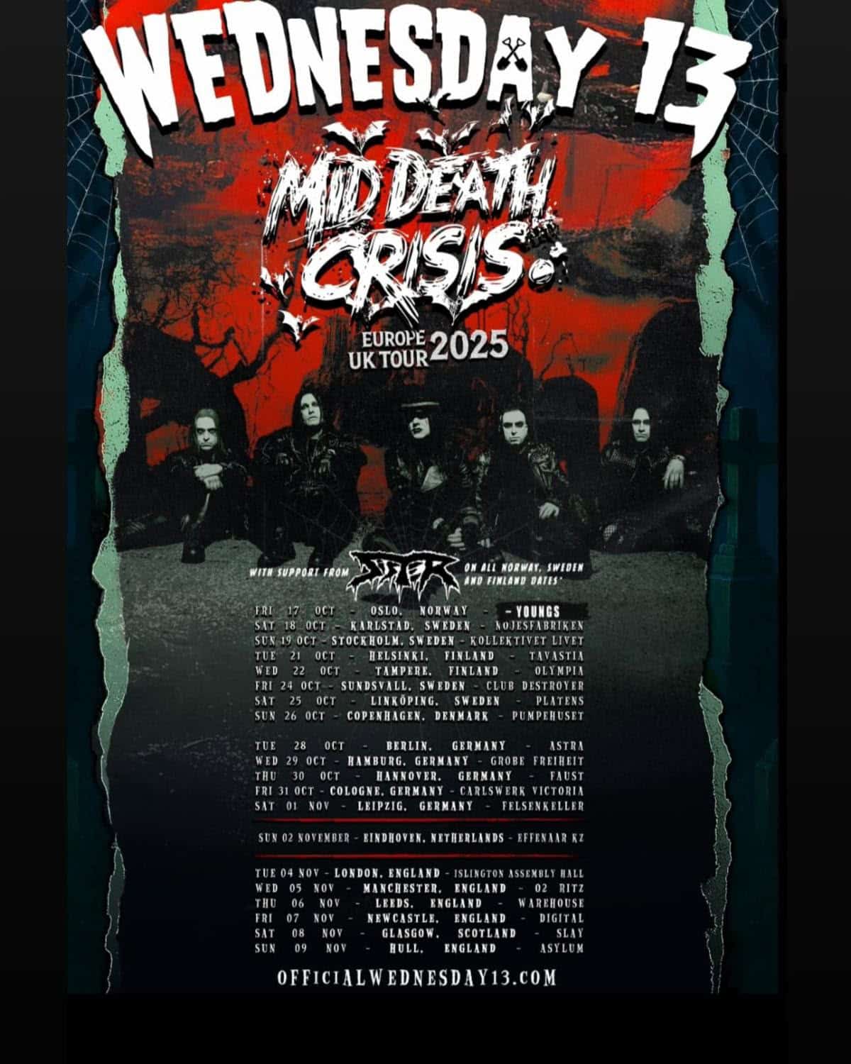 Wednesday 13 Announces More UK Tour Dates - Soundsphere magazine